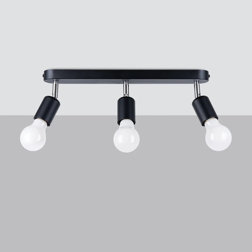 Sollux Lighting Stropní svítidlo FORNES 3 Černá