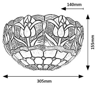 Brilagi - Tiffany vitrážové nástěnné svítidlo LORAS 1xE14/40W/230V