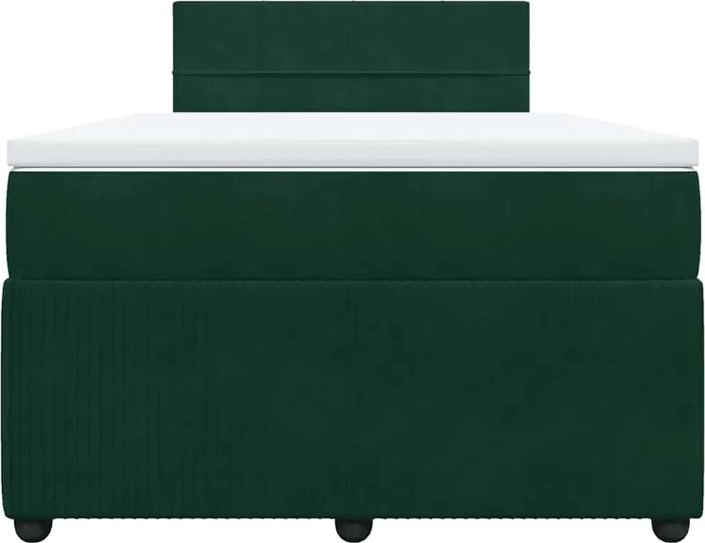 Box spring postel s matrací tmavě zelená 120 x 200 cm samet 3290013