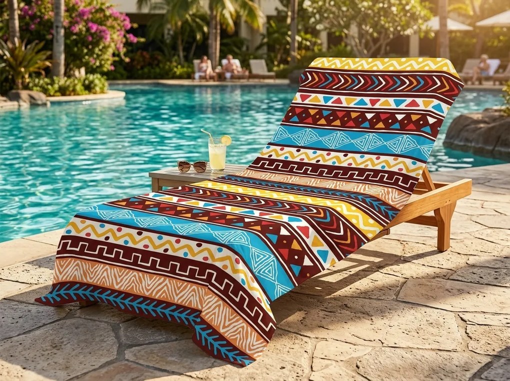 Rychleschnoucí XXL plážová osuška AZTECA barevná 150 x 210 cm, 100% mikrovlákno