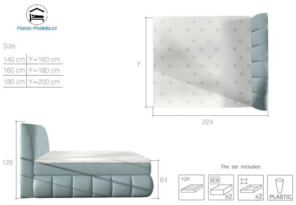 Boxspring HENRY 160/200 (Berlin 01)