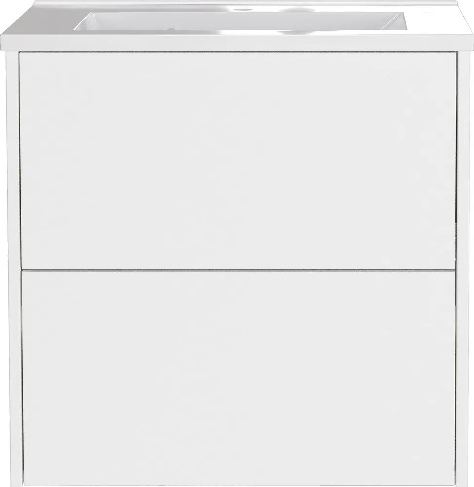 Bílá matná závěsná skříňka pod umyvadlo 61x61 cm Bodera – Germania
