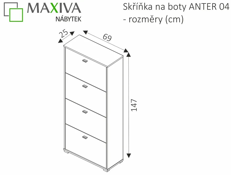 MARIDEX Botník - ANTER 04, dub sonoma