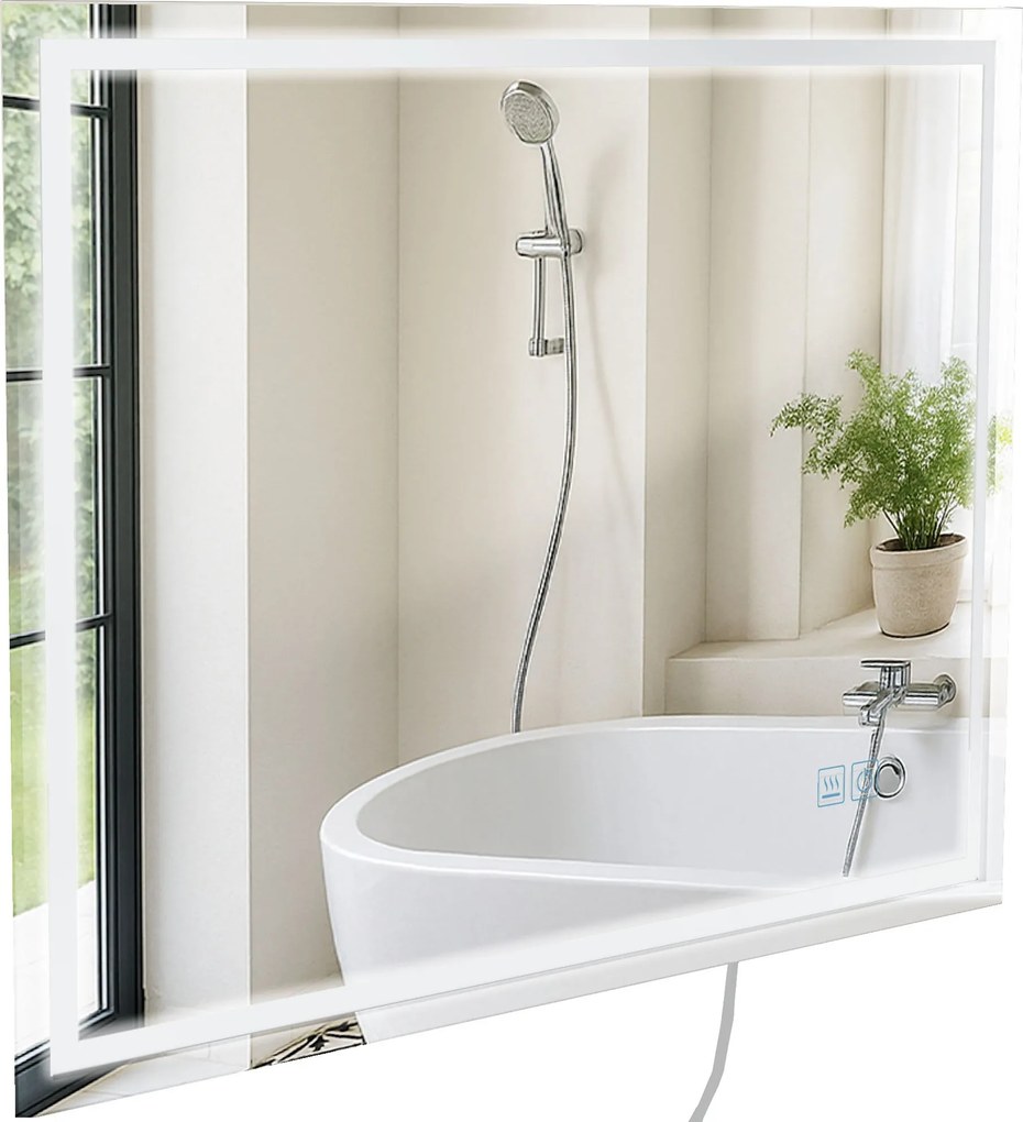 Koupelnové zrcadlo Jaffrey 60x80 bez Bluetooth – čiré sklo