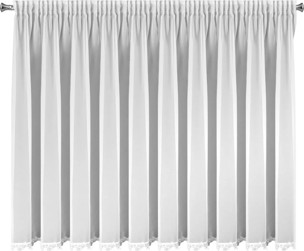 ZÁCLONA NA PÁSCE LILI 400X145 CM BÍLÁ