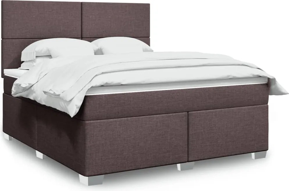 Box spring postel s matrací tmavě hnědá 180x200 cm textil 3292863