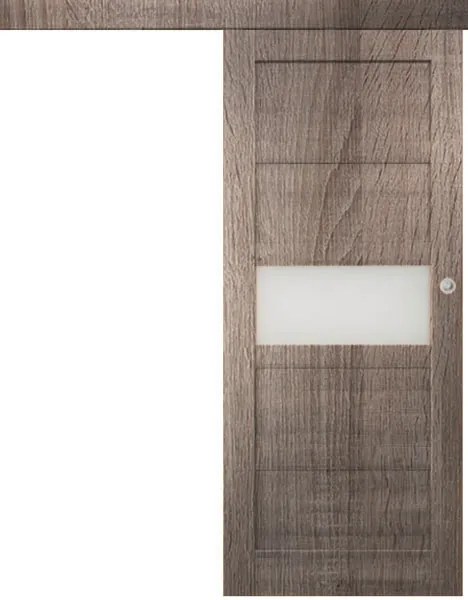 posuvné interiérové dveře na stěnu vasco doors BRAGA model A Průchozí rozměr: 70 x 197 cm, Orientace dveří: Levé dveře, Dekor: Bílá