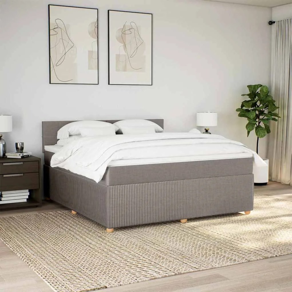 Box spring postel s matrací taupe 180x200 cm textil 3289839