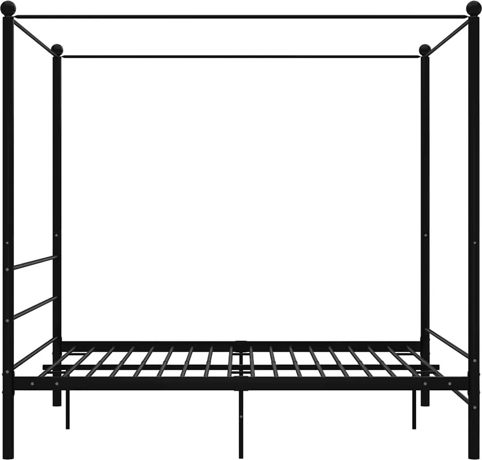 Rám postele s nebesy černý kovový 160 x 200 cm 325063