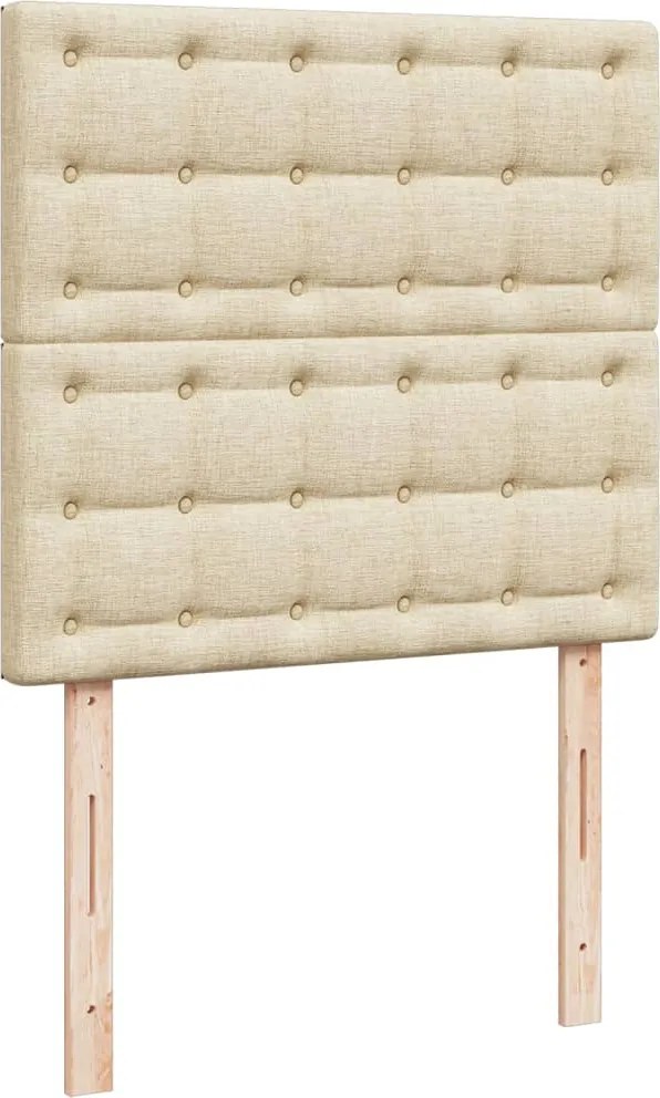 Box spring postel s matrací krémová 90x200 cm textil 3291570