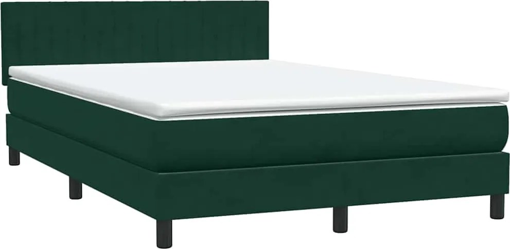 Box spring postel s matrací tmavě zelená 160x220 cm samet 3316458