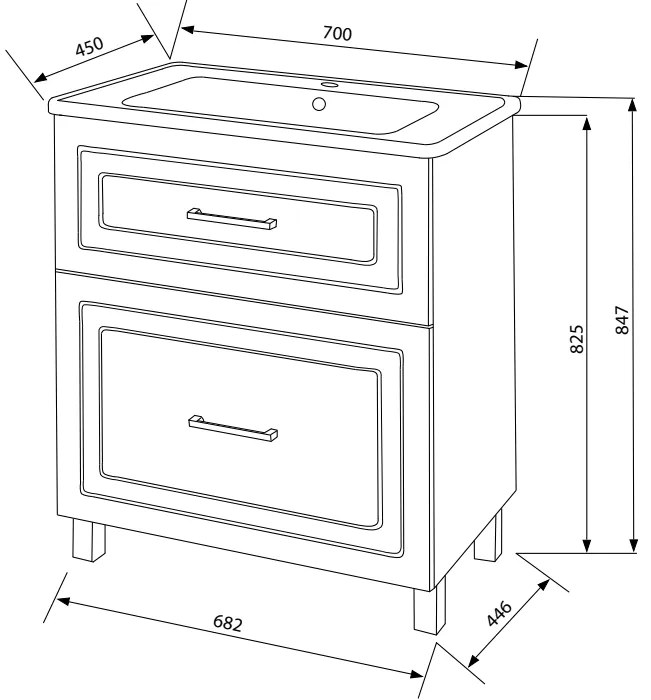 Lavedo Tokyo 70 koupelnová skříňka s umyvadlem