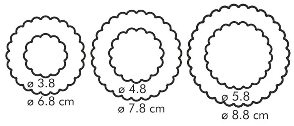 TESCOMA Oboustranná vykrajovátka květy DELÍCIA, 6 velikostí