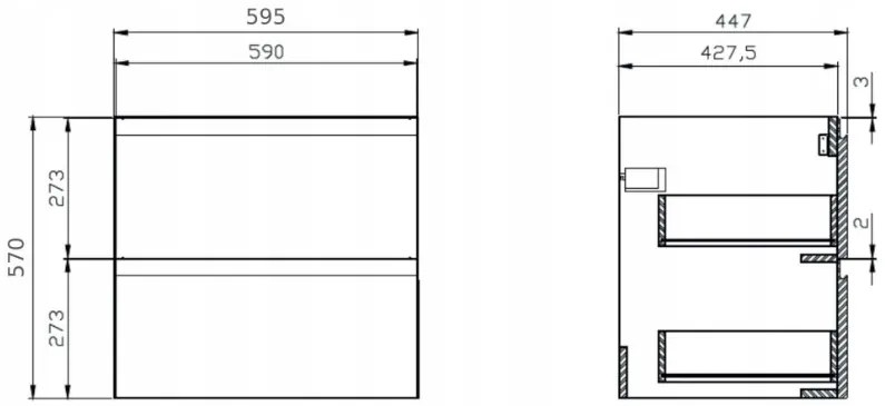 Cersanit Moduo, koupelnová skříňková souprava s umyvadlem na desku 80x45x95 cm, bílá lesklá-dub, S801-446