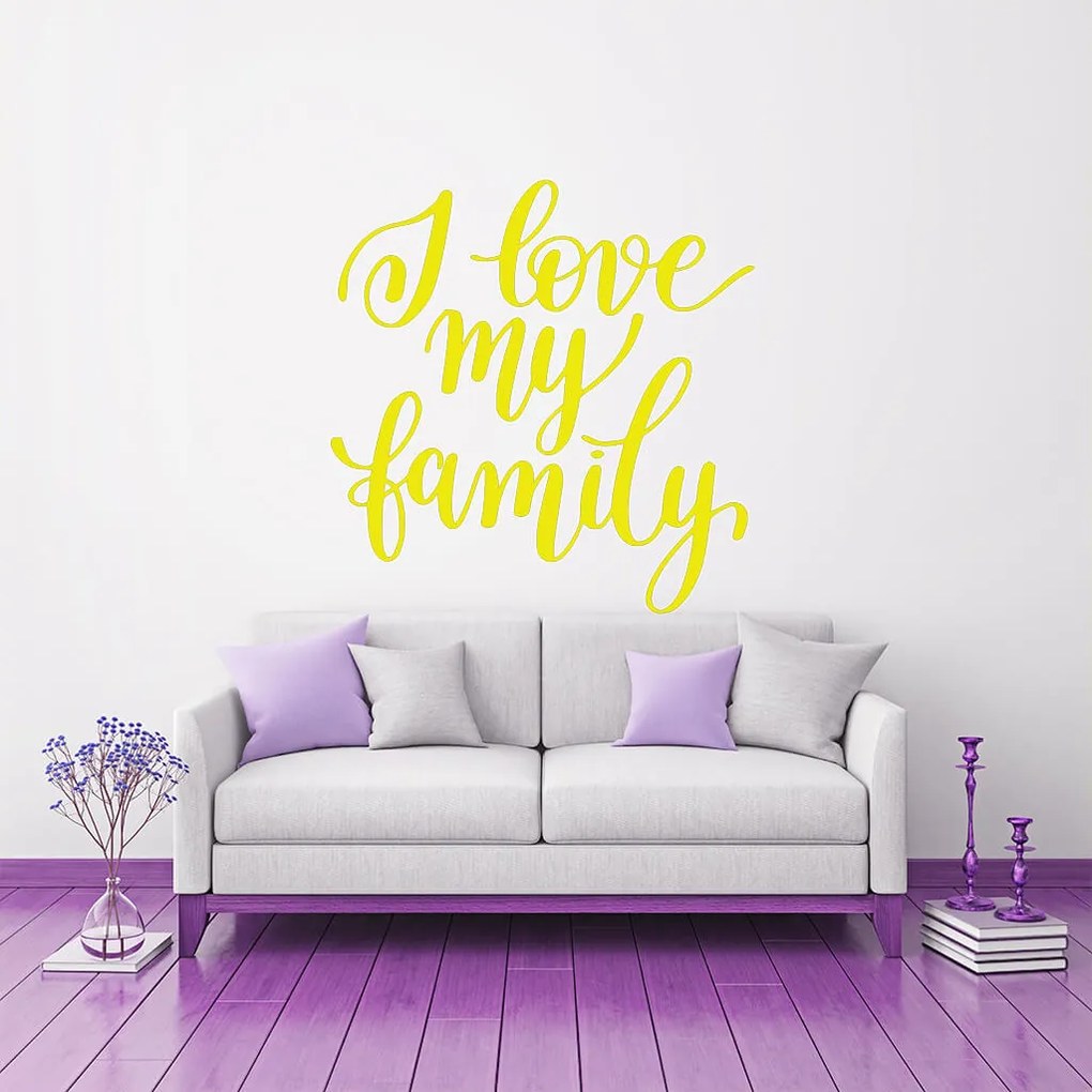 Živá Zeď Samolepka na zeď I love my family Barva: černá