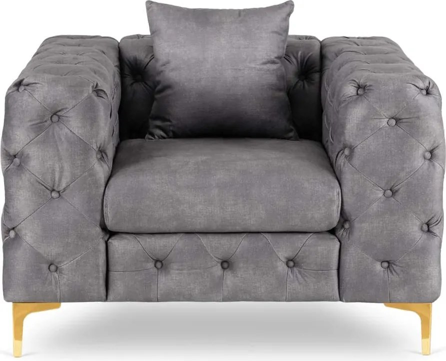 Křeslo Casur Velvet, šedá