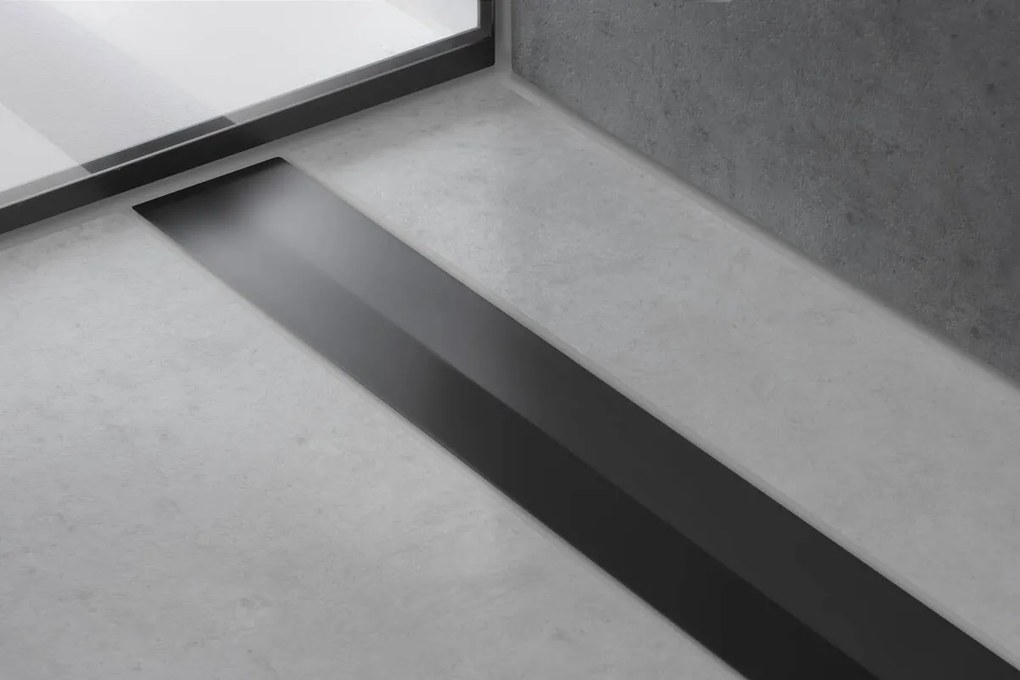 Hansgrohe RainDrain Flex, vrchní sada sprchového žlabu 1200, zkracovatelný, pro instalaci volně na plochu, černá matná, HAN-56047670