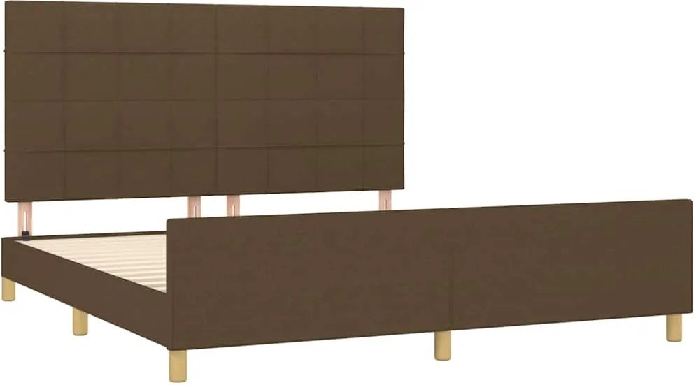 Rám postele bez matrace tmavě hnědý 160 x 200 cm textil 3125068