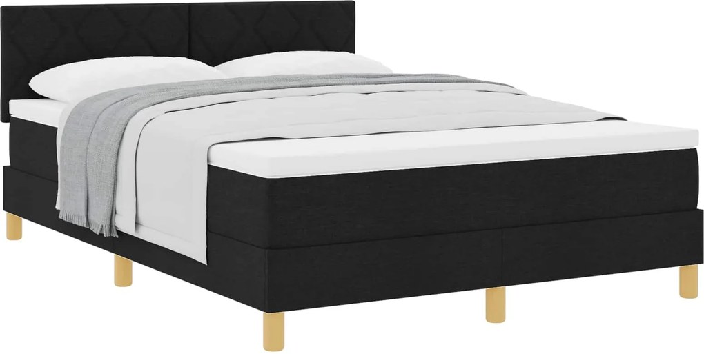 Postel s boxspringem s polštářem Černá 140 x 200 cm textil 3339002