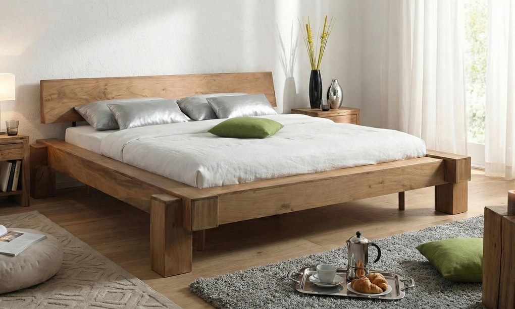 XXXLutz TRÁMOVÁ POSTEL, 200/200 cm, barvy akácie MID.YOU - Online Only postele - 002178006302