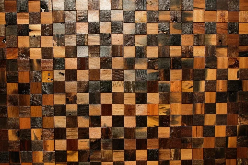 Dřevěná lodní mozaika - obkladový panel 300 x 300 x 6 - 12 mm (0,09 m²)