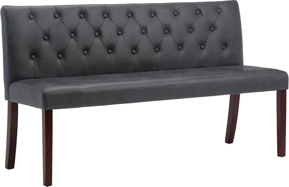 Lavice 148,5 cm šedá umělá semišová kůže 288572