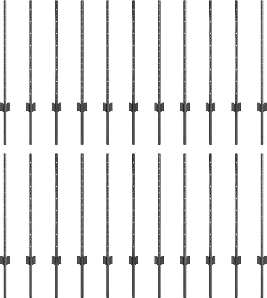 Zabudovaný plotový sloupek 22 ks Šedá 120 cm 3335934