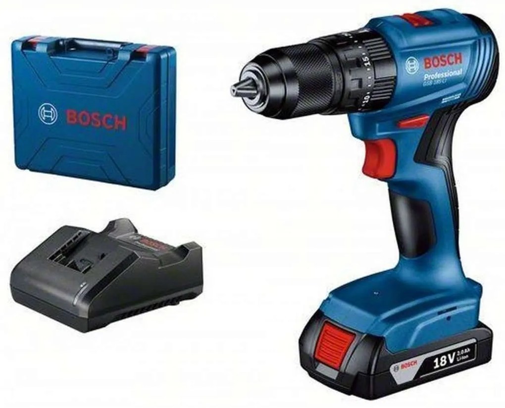 Bosch Nářadí - 18V AKU vrtací šroubovák s příklepem, 1x aku 2,0 Ah, nabíječka 06019K3101