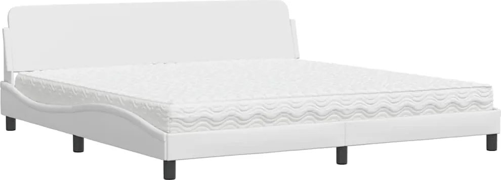 Postel s matrací Dover bílá 200 x 200 cm umělá kůže 3208478