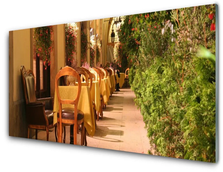 akrylový obraz Restaurace Architektura 100x50 cm