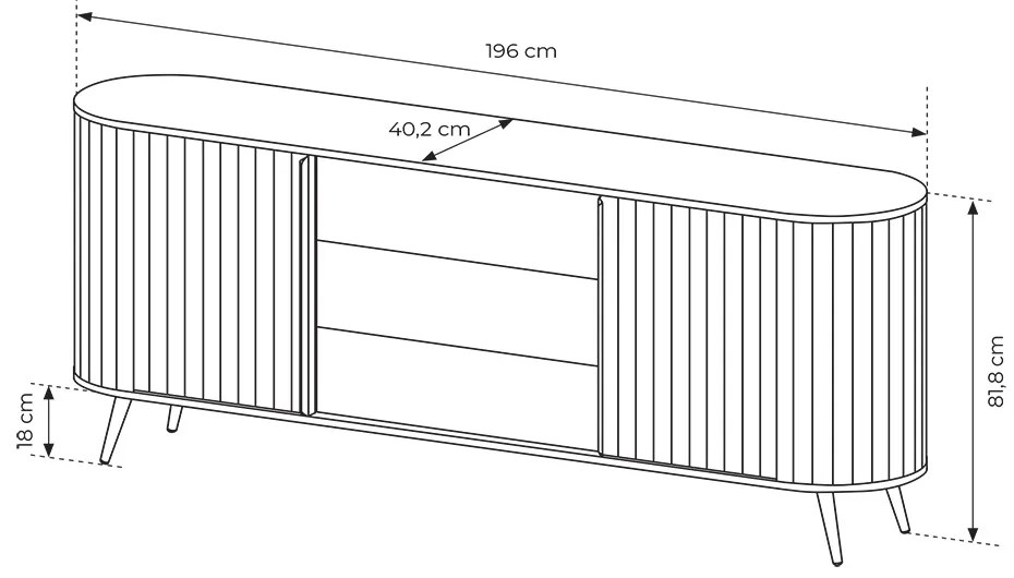 LOVI c | komoda 196 2D3S | 196 cm | dub cremona