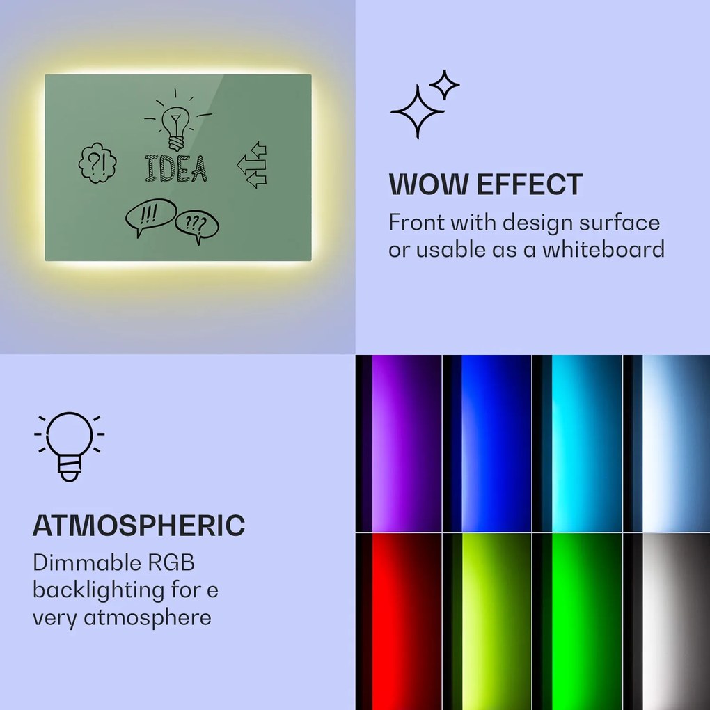 Klarstein Mojave 750, infračervený ohřívač 2 v 1, konvektor, smart, 85 x 60 cm, 750 W, RGB osvětlení