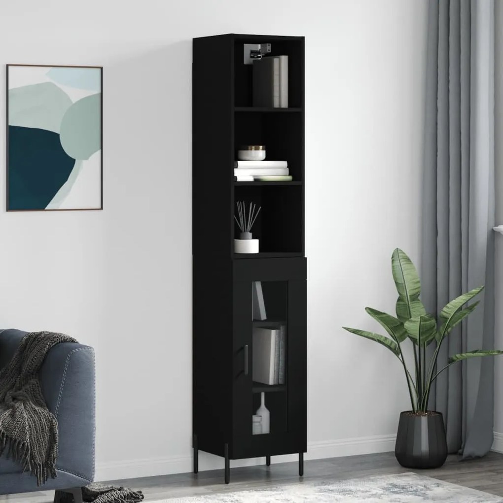 vidaXL Skříň highboard 34,5 x 34 x 180 cm kompozitní dřevo [3189908] Barva: kouřový dub