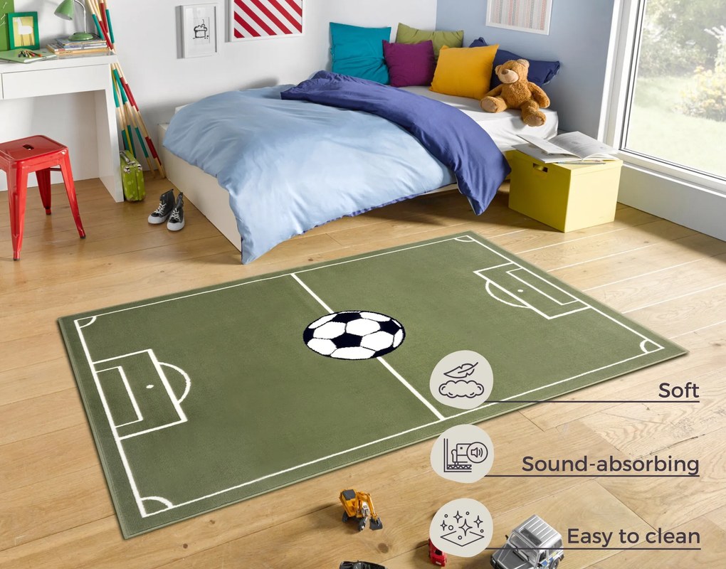 Hanse Home, Dětský koberec Adventures 105526 Green, 120x170, zelená, dětský pokoj