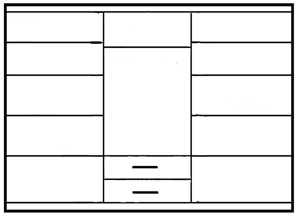Šatní skříň IDEA 11 250 zrcadlo bílá