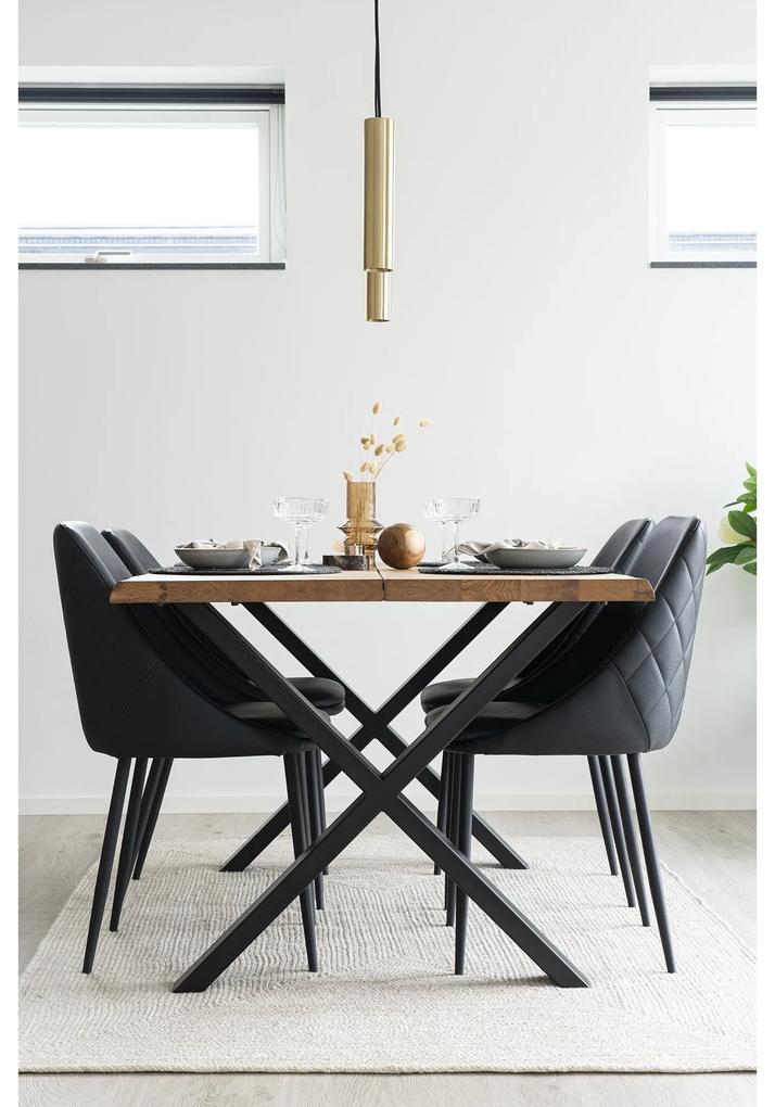 Dubový jídelní stůl Tamko z masivu 140 cm, přírodní/černá