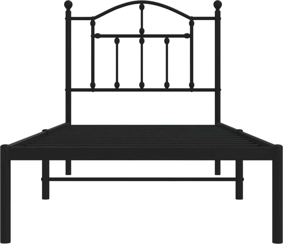 vidaXL Kovový rám postele s čelem 80 x 200 cm [353430] Barva: Černá