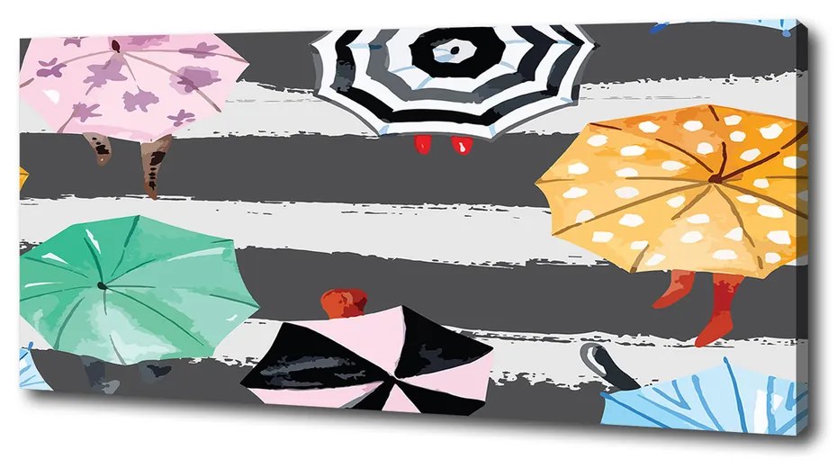Wallmuralia Foto obraz na plátně Barevné deštníky 125x50 cm