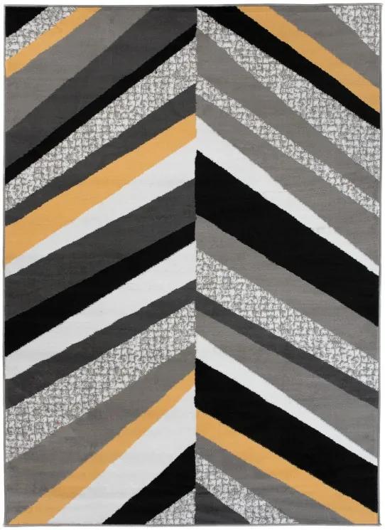Kusový koberec moderní MAYA Z899B šedý žlutý Rozměr: 250x300 cm