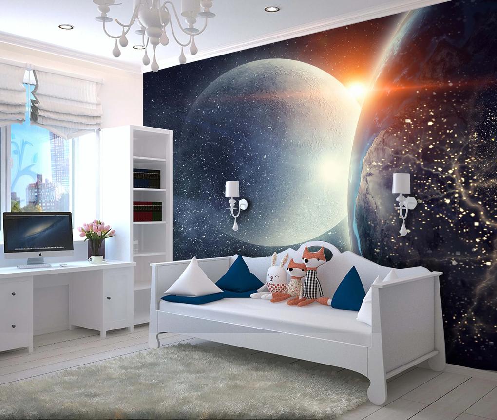 Malvis ® Tapeta Měsíc u Země Vel. (šířka x výška): 432 x 290 cm