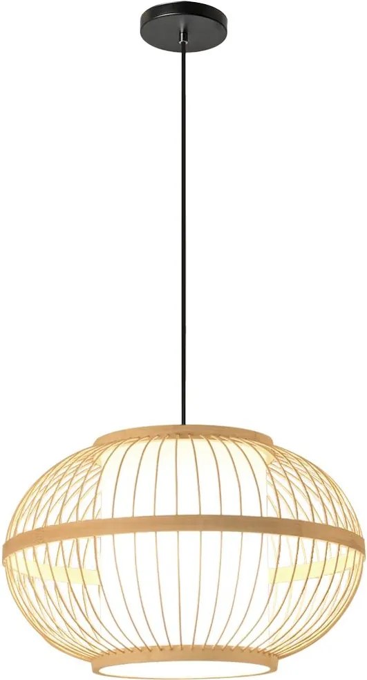 Toolight Natural, závěsné stropní svítidlo 50cm 1xE27 APP1632-1CP, přírodní hnědá-bílá, OSW-05144