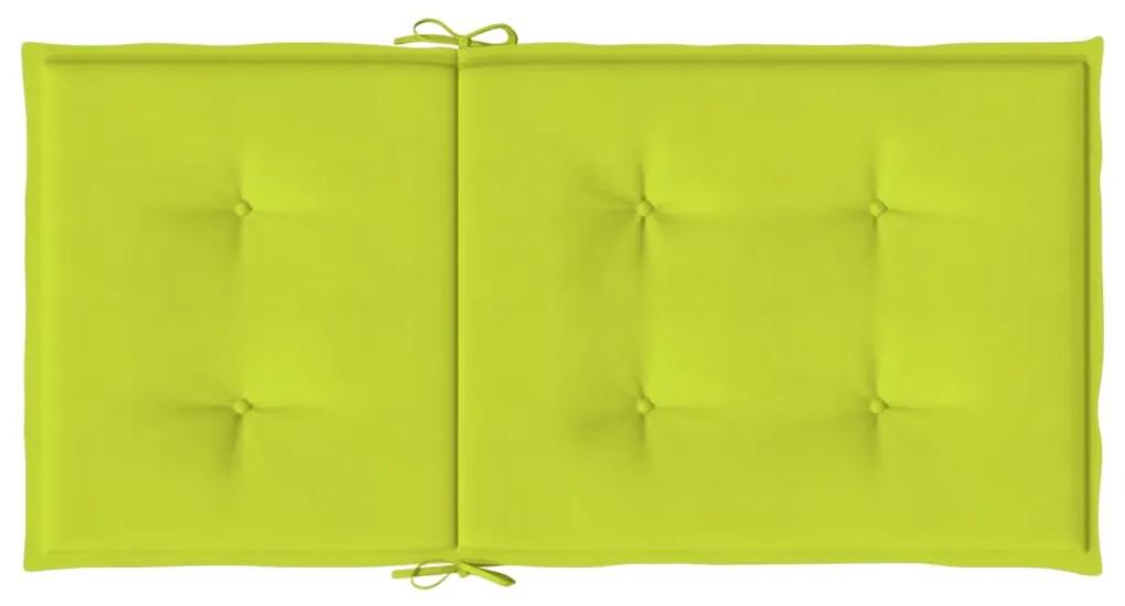 Podušky na židli nízké opěradlo 6 ks jasně zelené 100x50x3 cm
