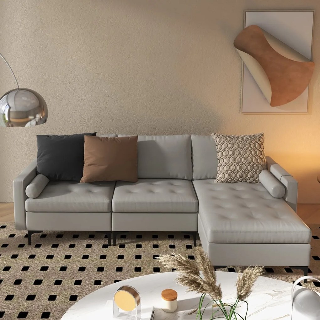 Costway Multiple Combination Sofa Collection Sections Modular s porty USB
