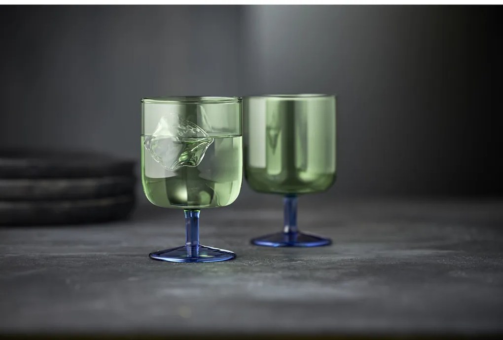 Lyngby Glas Sklenice na víno Torino 30 cl (2ks) Green/Blue