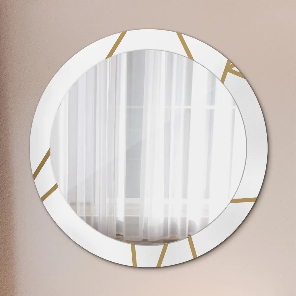 Kulaté dekorativní zrcadlo na zeď Lineární složení fi 80 cm