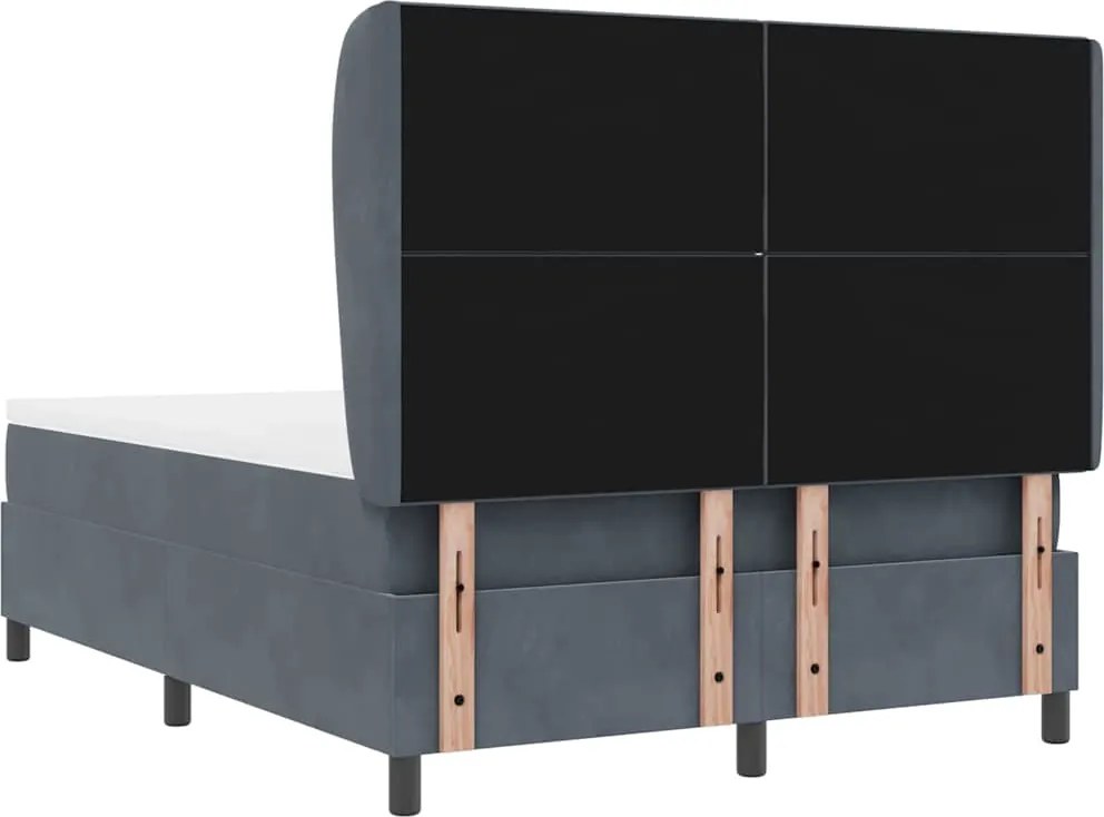 Postel s boxspringem s čelo Tmavě šedá 200 x 160 cm samet 3340989