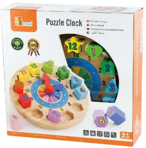 Dřevěná vkládačka Viga 59235VG Hodiny