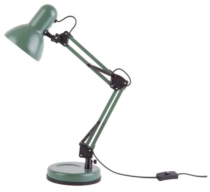 Zelená stolní lampa s černými detaily Leitmotiv Hobby, ø 12,5 cm