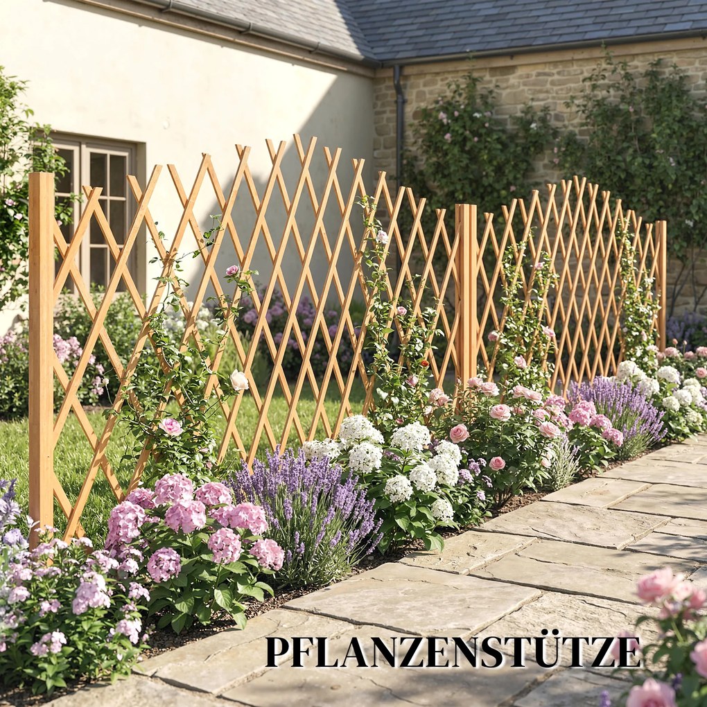 Sada 2 výsuvných nůžkových plotů Volně stojící nůžková zábrana s nožičkami 180 x 30 x 103 cm Hnědá barva