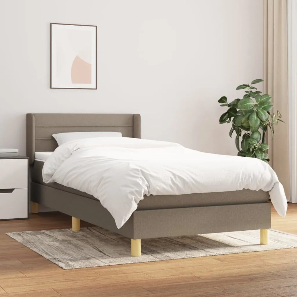 vidaXL Box spring postel s matrací 100 x 200 cm textil [3130332] Barva: Tmavě šedá